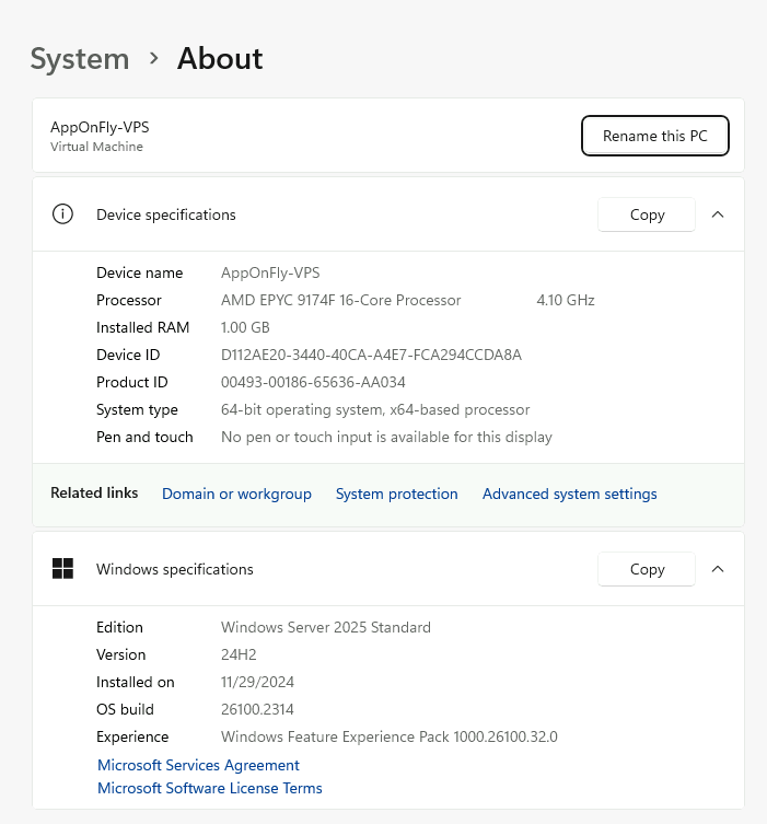 What operating system is installed on my current virtual machine ...